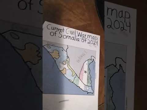 Flag map of the somali Civil War #geography #map #somalia #hargeysa #Mogadishu