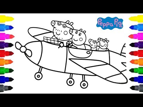 Peppa Pig Travel Around the World Coloring Pages for Kids