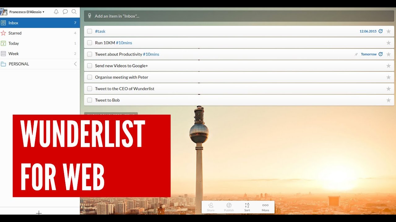 How to use Wunderlist for Web