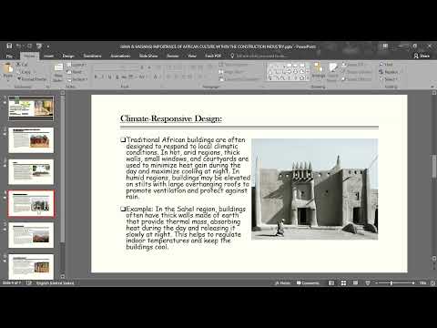 IMPORTANCE OF AFRICAN CULTURE IN THE CONSTRUCTION INDUSTRY