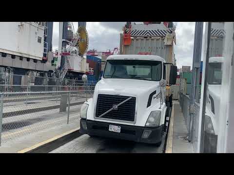 Dropping off empty and picking up a load from terminal Lbct Long Beach ca