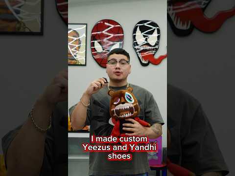 I made custom Yeezus and Yandhi album inspired shoes! #kanyewest #shorts