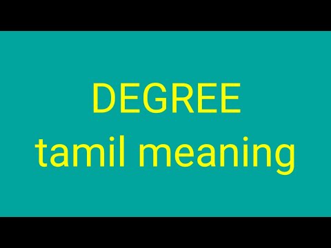 DEGREE tamil meaning/sasikumar