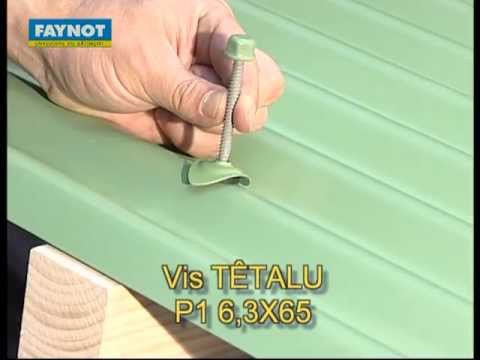 Fixation de tôle ondulée en couverture sur bois avec une vis P1 autoperceuse | FAYNOT