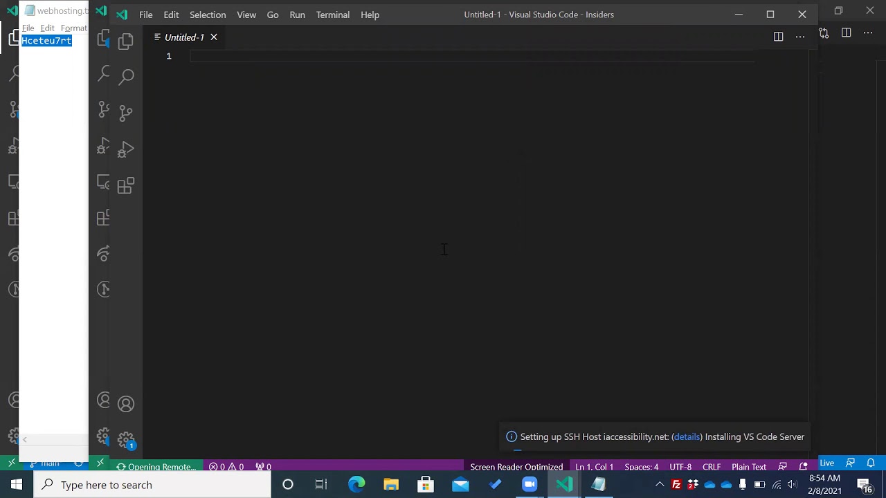 vs code remote SSH setup