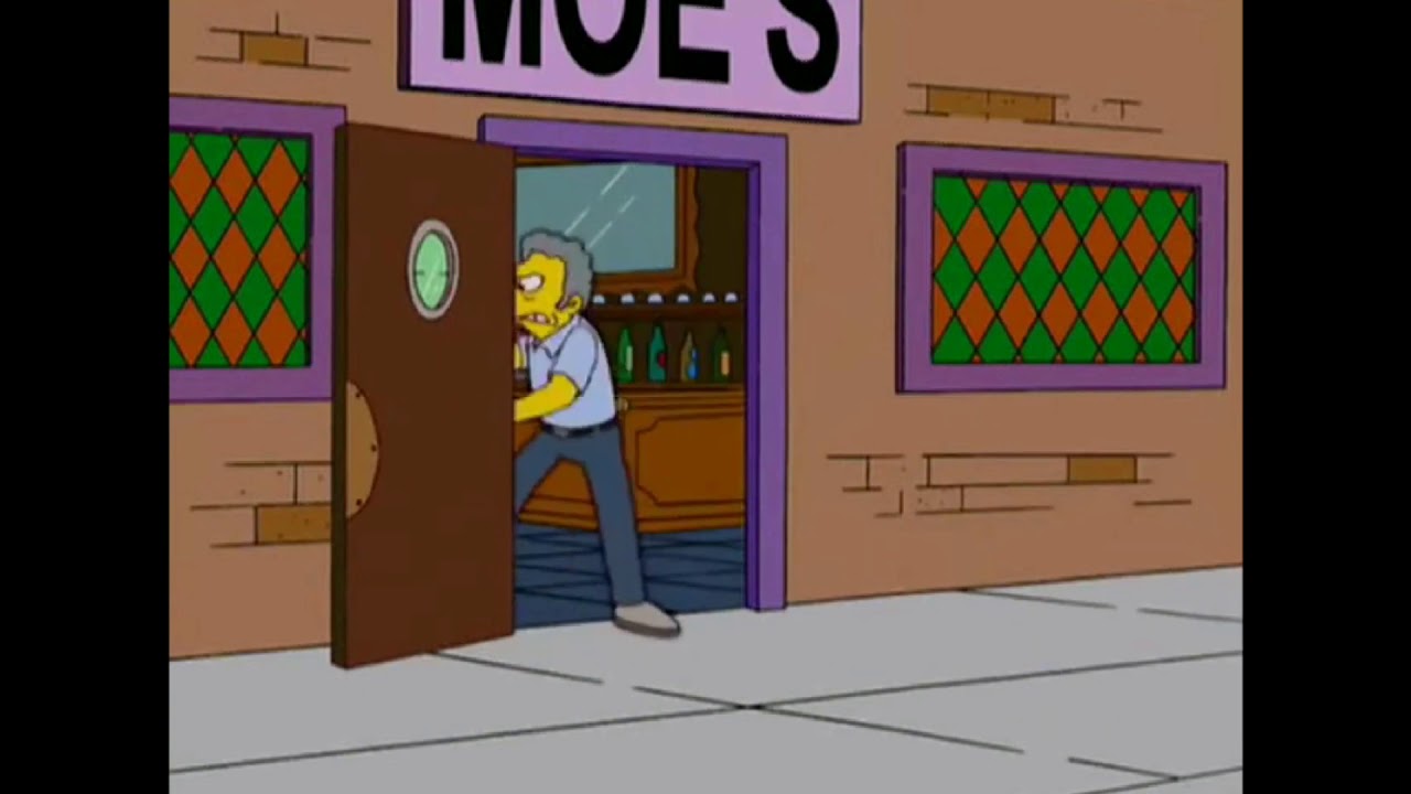 Moe throws his friends out