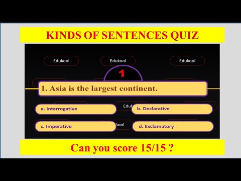quiz on types of sentences/ types of sentences quiz