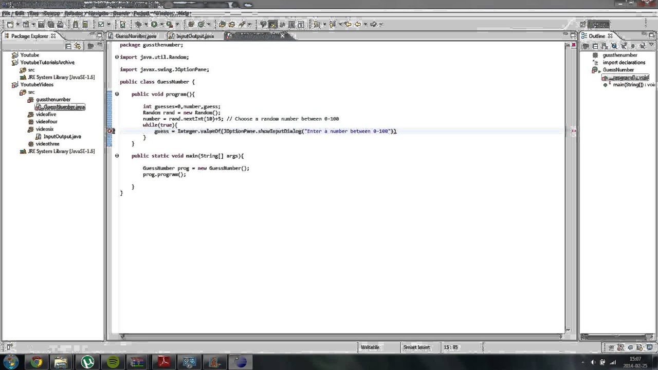 Java programming - Video 6 **Bonus** - Creating a guess the number game