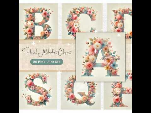 #alphabet #flower #clipart