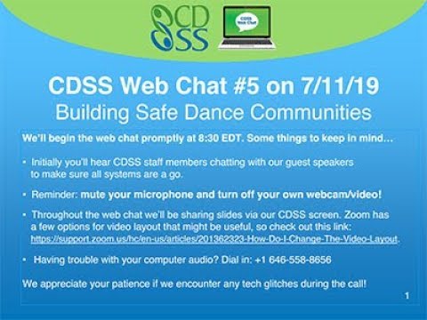 CDSS Web Chat: Building Safe Dance Communities