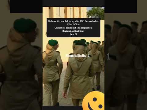 "Join Pak Army as AFNS Officer! 💪🏽🇵🇰Girls with FSC Pre-Medical background can apply! 📚💫