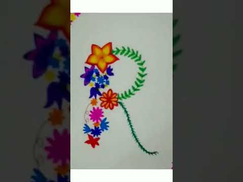 I drew flowers💐 to draw letter R| (the first letter of my name)|alphabet R #flowers#draw#R#shorts