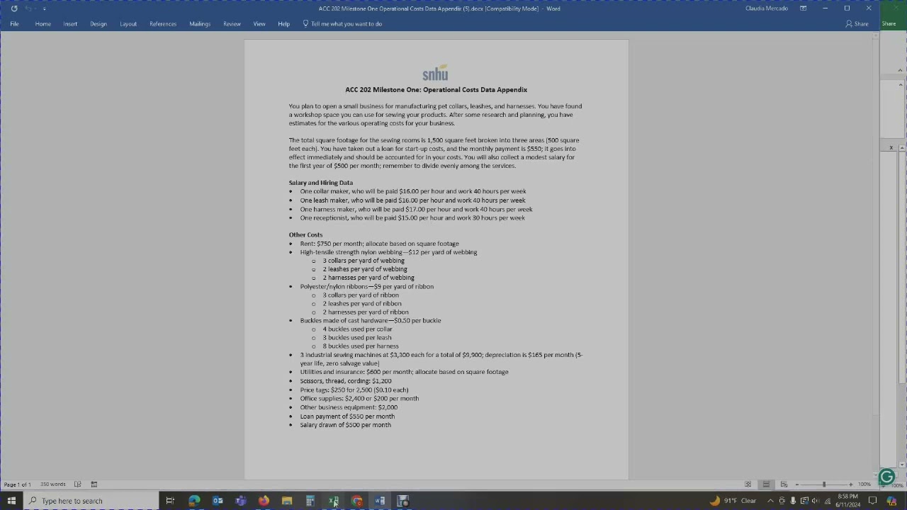 ACC 202: Managerial Accounting - Milestone One Lecture