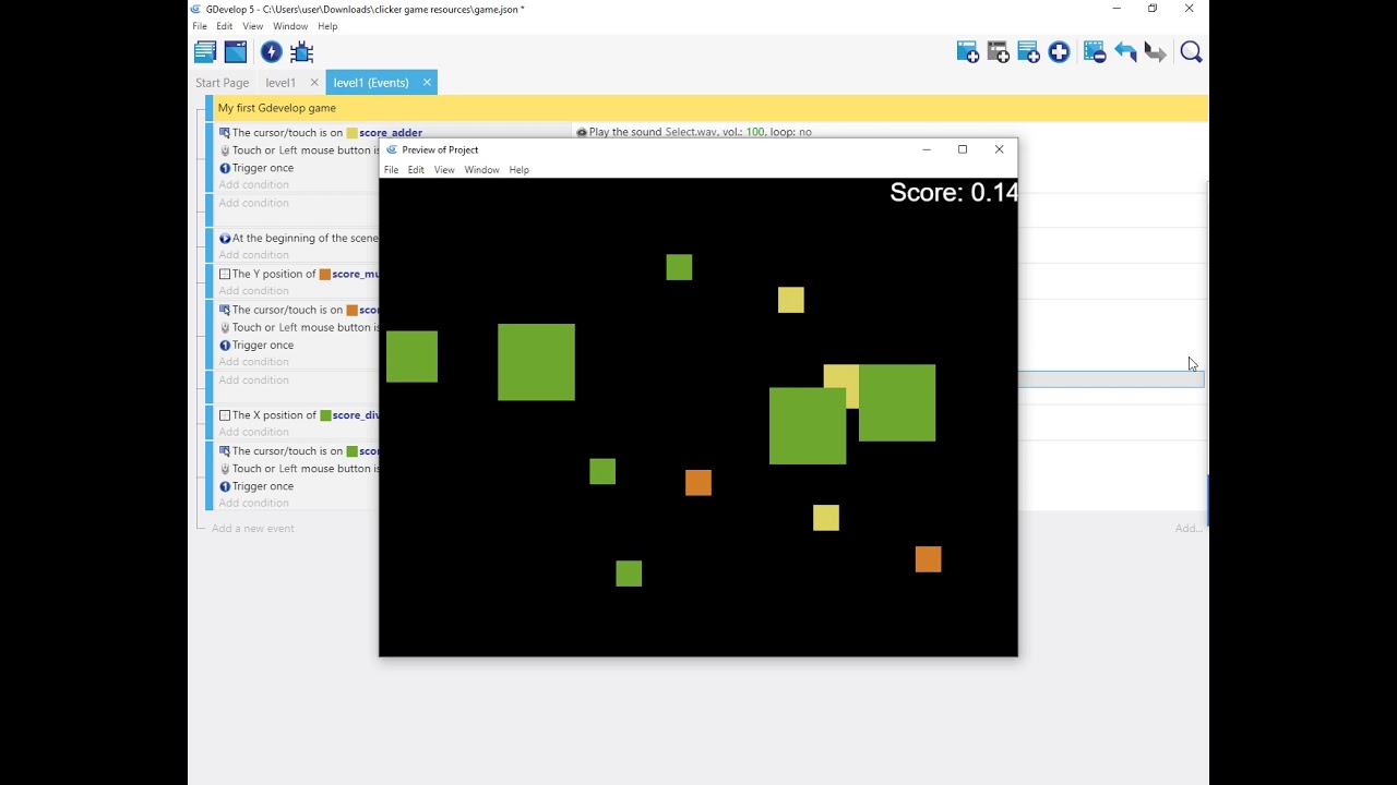 Gdevelop Tutorial 1   Part B