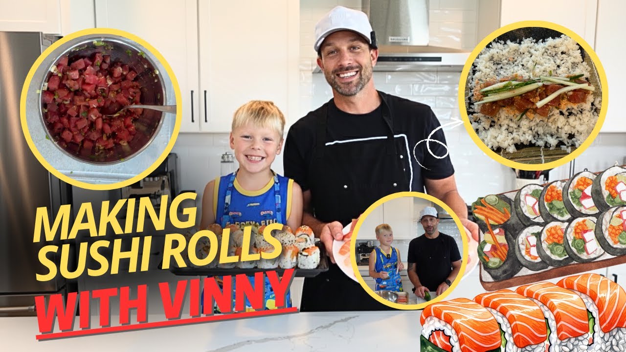 Making Sushi With Vinny 🍣 | Dad & Son Time