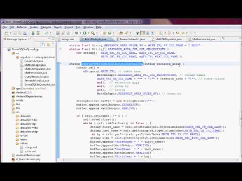 Android Programming: Stored SQLite Query Procedures