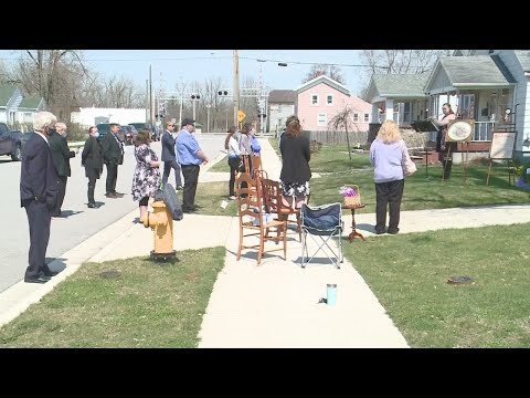Family holds funeral outside of home