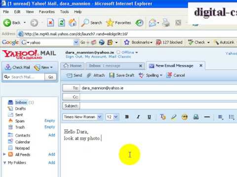 email attachments, attach a photo to your email