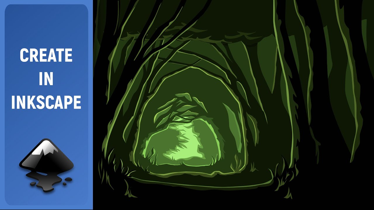 Drawing Forest Landscape. Made in Inkscape (Speed Art)
