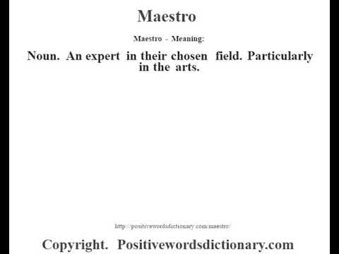 Maestro definition | Maestro meaning