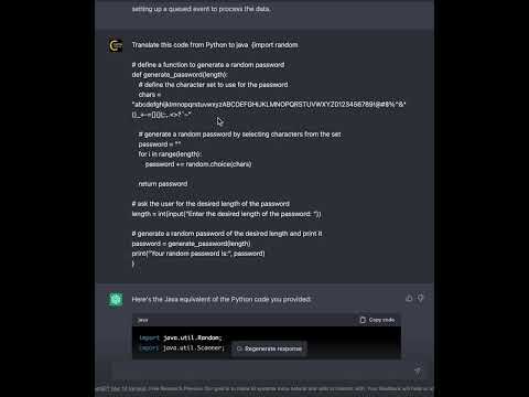 How to convert code from python to java in Chat GPT.