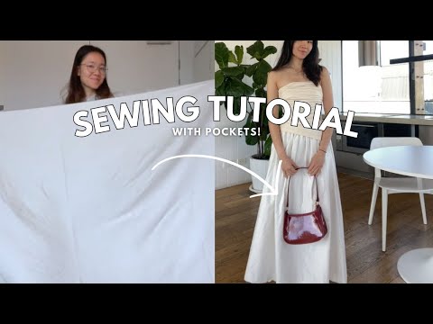 Nolem Maxi Skirt Sewing Tutorial, with Pockets, Beginner Friendly, No Zipper.