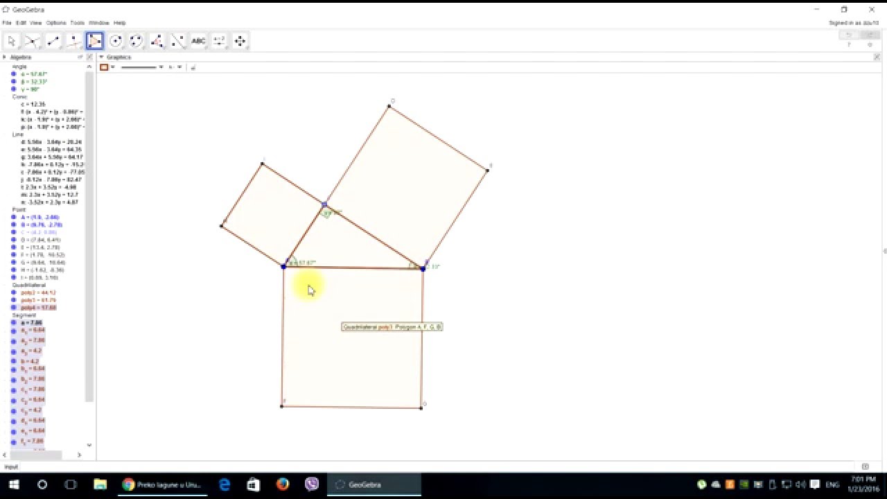 Pythagorean theorem in Geogebra [PART 1] [Tutorial]