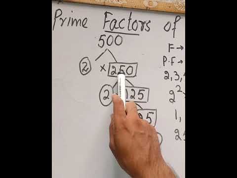 Prime factors of 500 using factor tree method