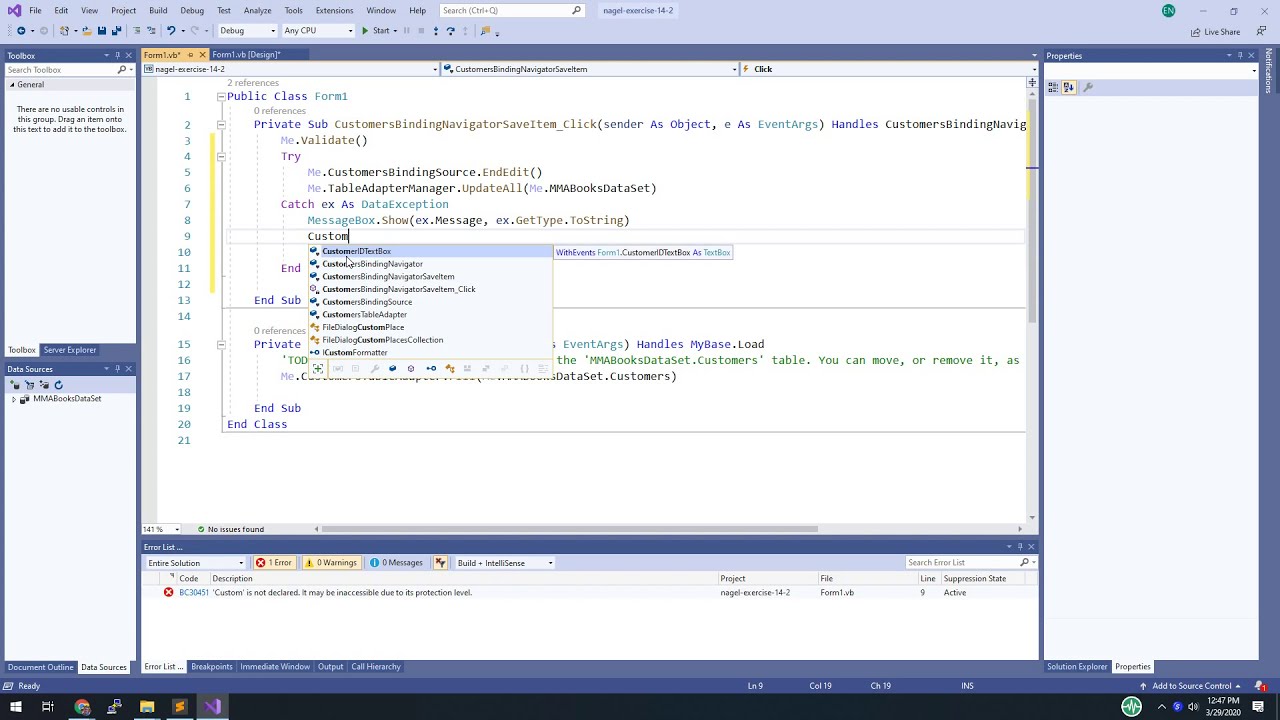Murach's Visual Basic 2015 Exercise 14-2