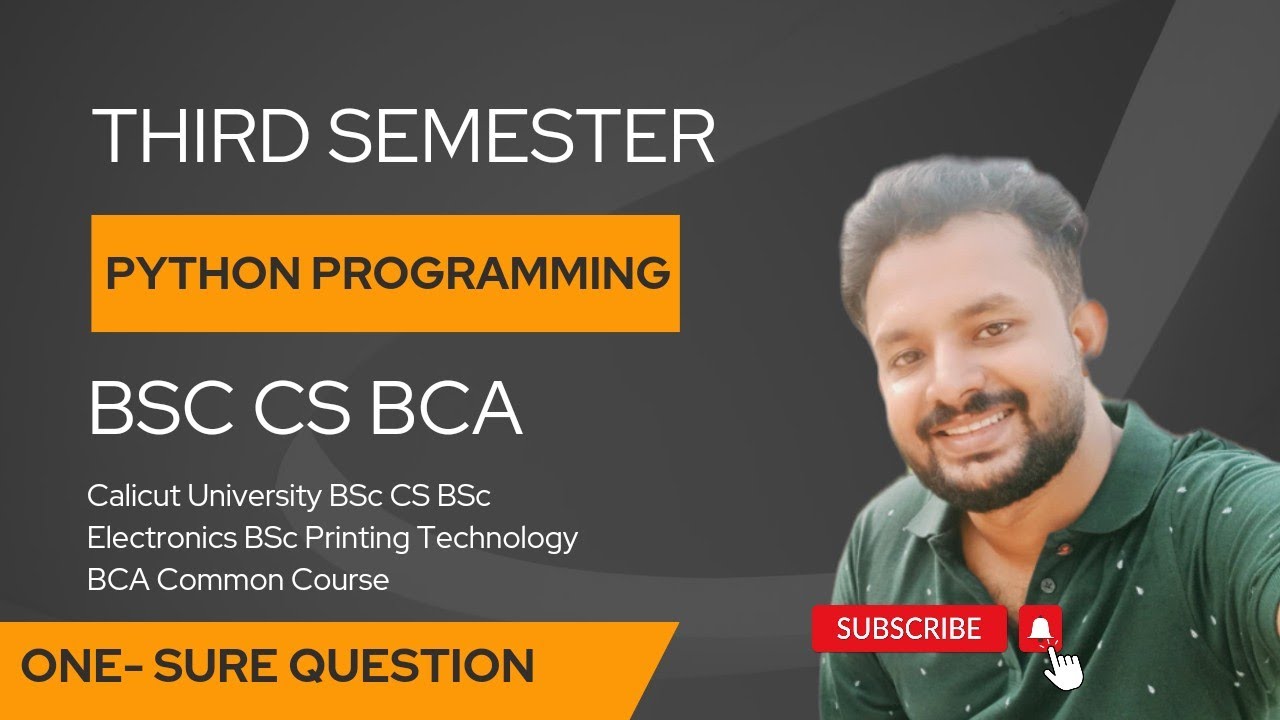 PYTHON PROGRAMMING LIST I 3RD SEMESTER BSC CS BCA ELECTRONICS INSTRUMENTATION PRINTING TECHNOLOGY
