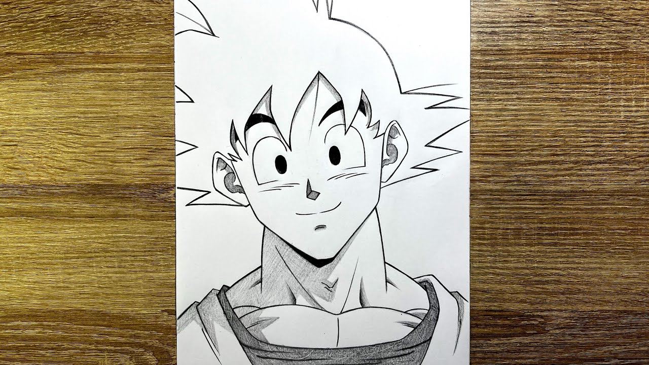 Easy anime drawing | How to draw Goku easy | Step by step drawing Goku