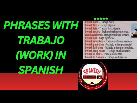 Phrases with Trabajo (Work) in Spanish #spanish #spanishlearning101🔴