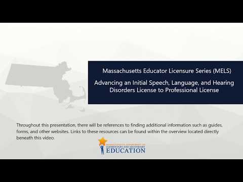 MELS: Advancing an Initial Speech, Language and Hearing Disorders License to Professional License
