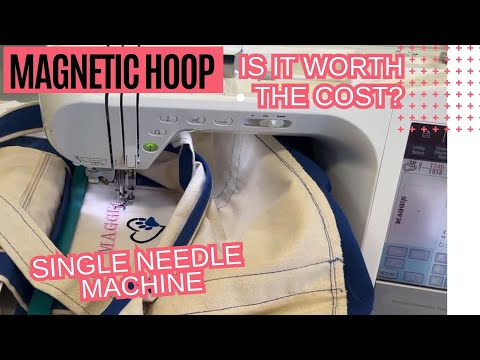 MAGNETIC EMBROIDERY HOOP FOR BROTHER SINGLE NEEDLE EMBROIDERY MACHINE. Hoop a bag with single needle