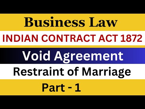 Void Agreement – Restraint of Marriage Video Lecture - Crash Course for Judiciary Exams