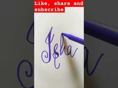 learn how to write #Isha name in #calligraphy .#shorts #name #viral #trending #drawing