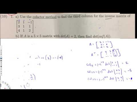 Find inverse matrix using cofactor