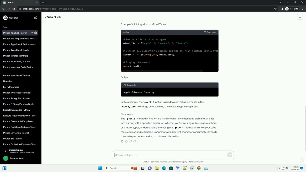python join list with separator