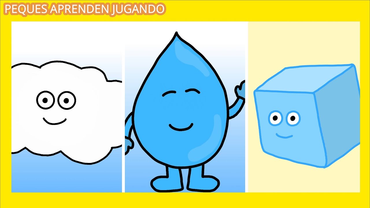 Estados del agua para niños  Líquido, sólido, gaseoso  Video de Peques Aprenden Jugando