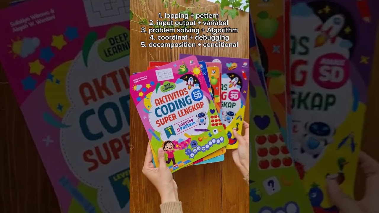 5 level buku coding interaktif fullcolor, bikin anak betah & fokus.