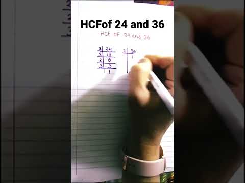 How to find the hcf of 24 and 36 using prime factorization /#shorts / #HCF of 24&36 / #shorts video