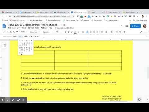 Inserting Math Symbols in a Google Document