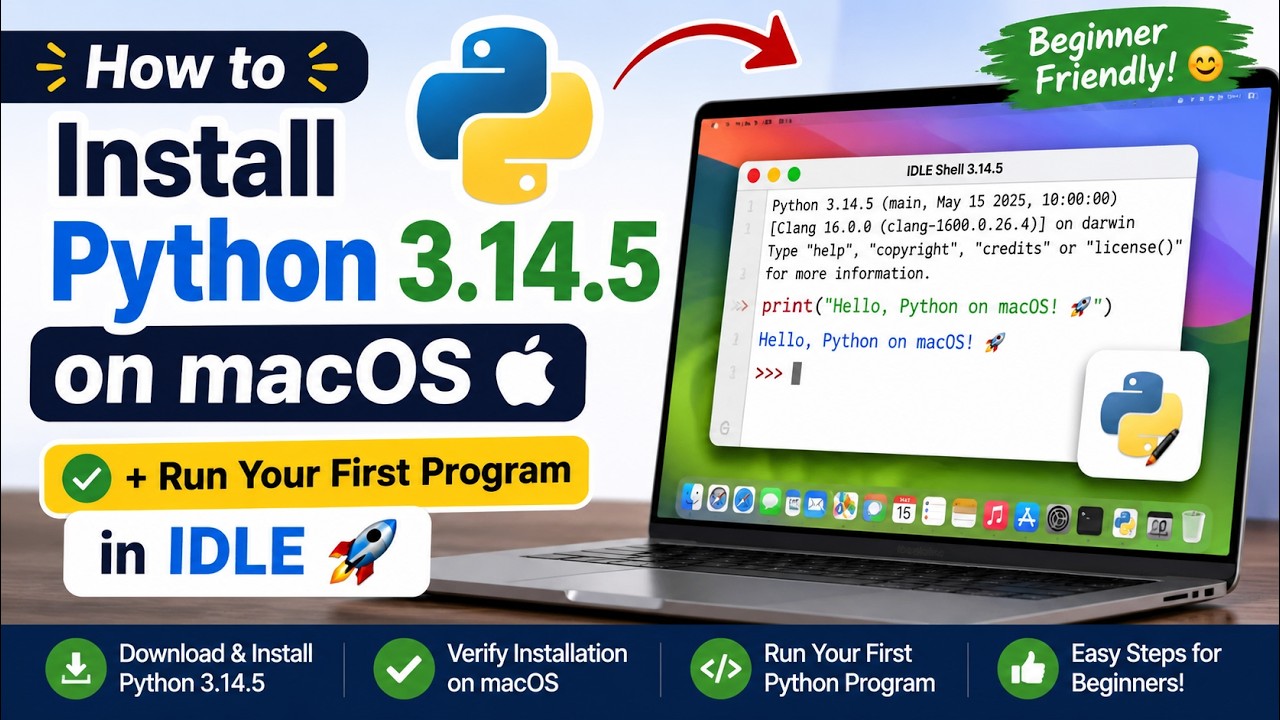 How to Install Python 3.14.5 on macOS 🍎 + Run Your First Program in IDLE 🚀