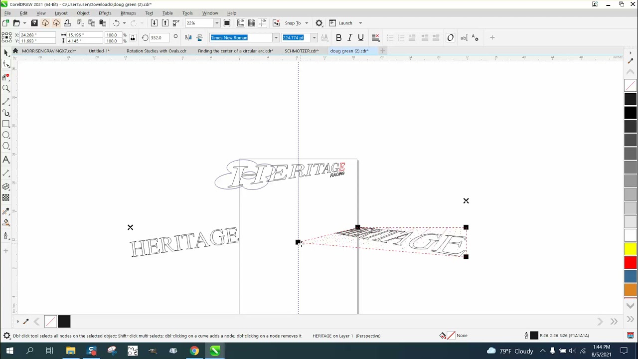 CorelDraw Tips & Tricks PERSPECTIVE and make it the same