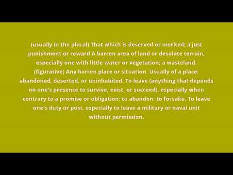 what is the meaning of desert.