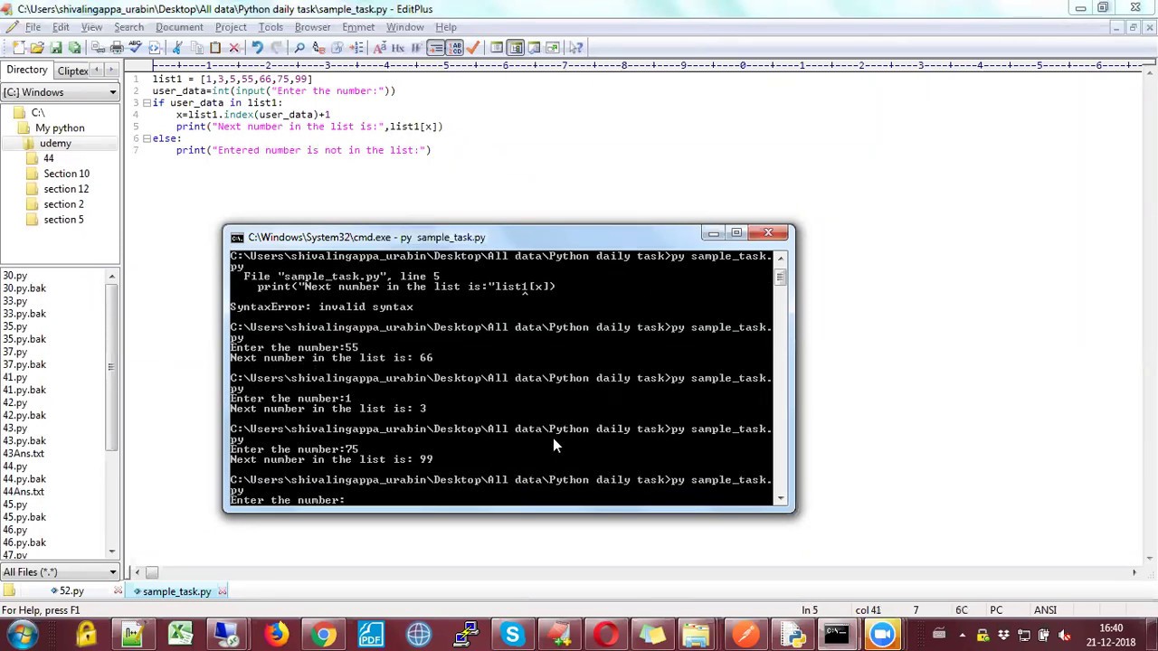 Python assignment on List 01
