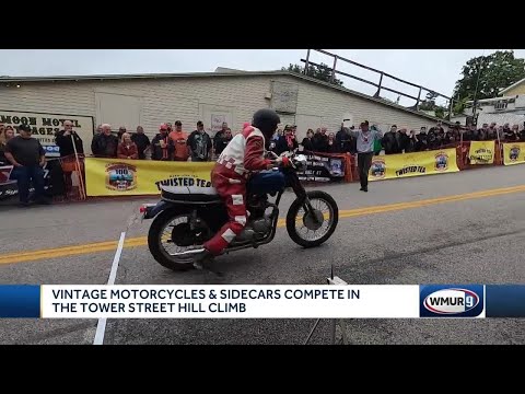 Vintage motorcycles, sidecars compete in Tower Street Hill Climb