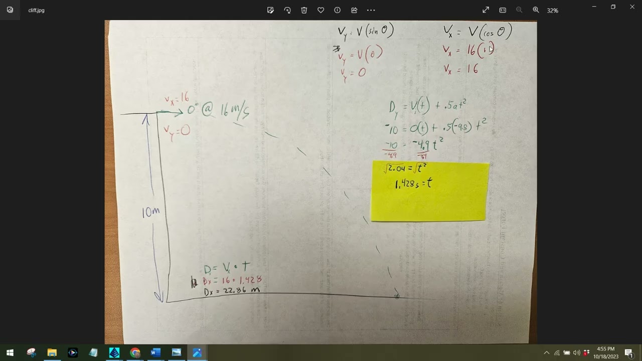 Physics phet projectile motion #16-#17