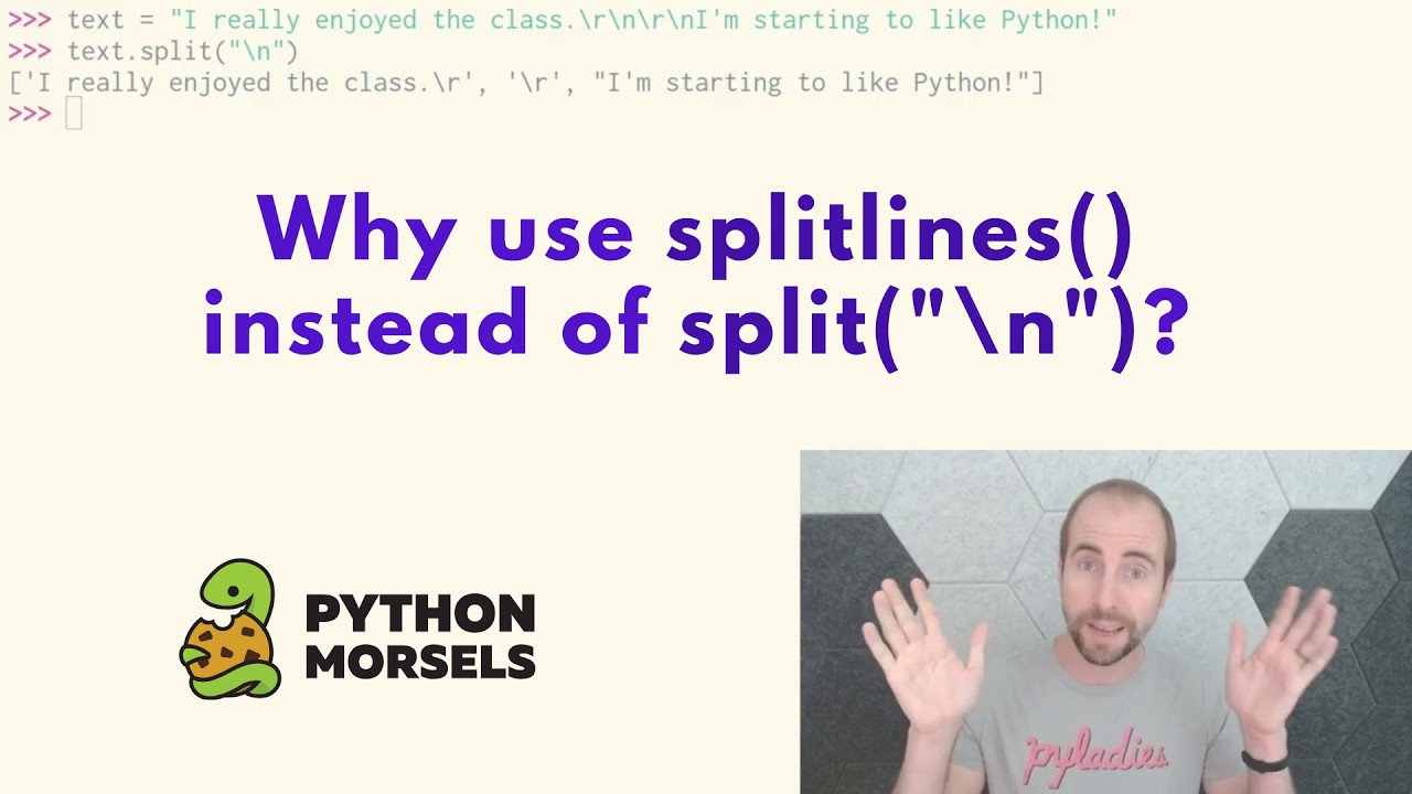 Split text into lines with the Python's splitlines method