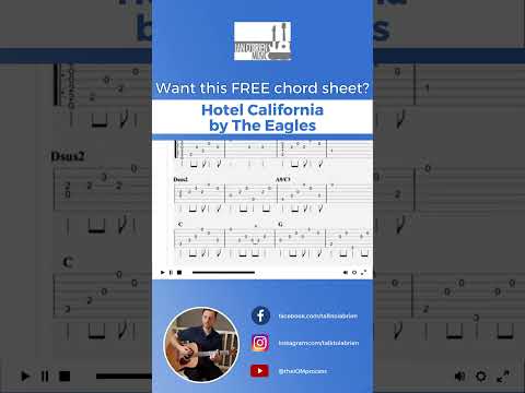 FREE CHORDSHEET - Hotel California by The Eagles | Ian O'Brien